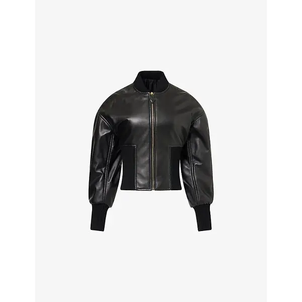 Alaïa Cinch Leather Bomber Jacket