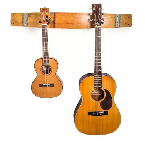 UNCOMMON GOODS Wine Barrel Guitar Rack Alpine Wine Design - Wood