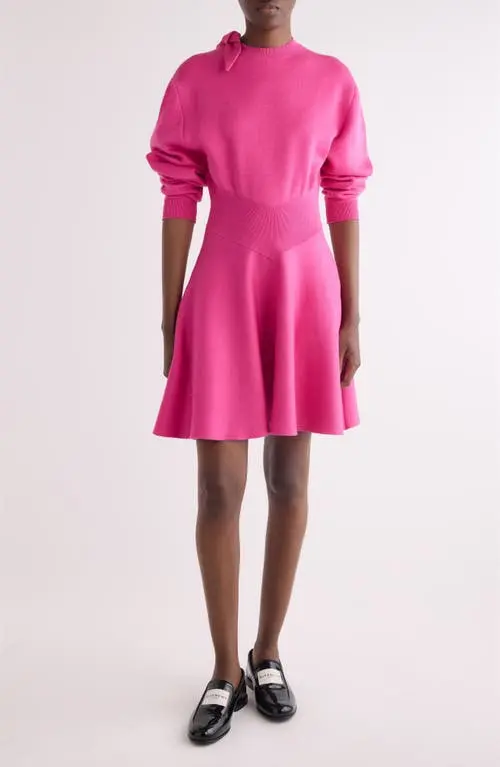Givenchy Long Sleeve Bow Sweater Dress - Fuchsia