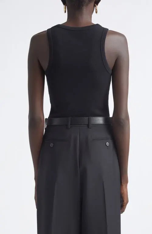 Givenchy Embroidered Logo Stretch Cotton Rib Tank - Black