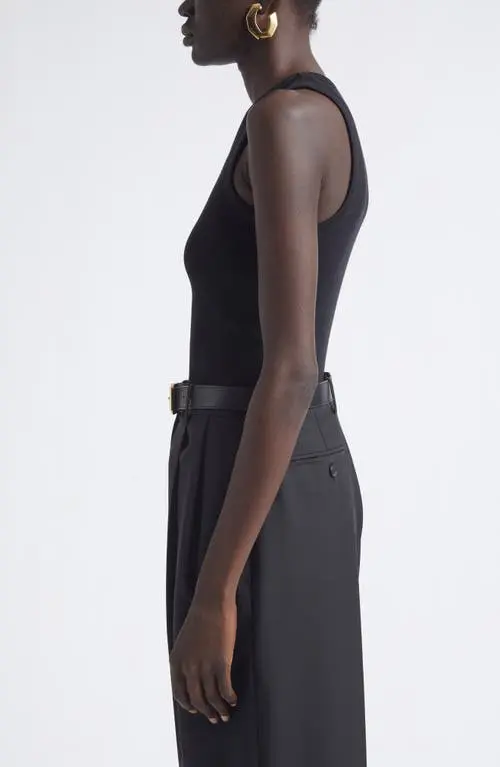 Givenchy Embroidered Logo Stretch Cotton Rib Tank - Black