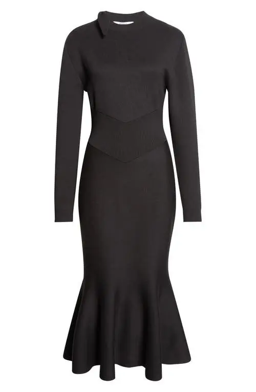 Givenchy Long Sleeve Bow Trumpet Sweater Dress