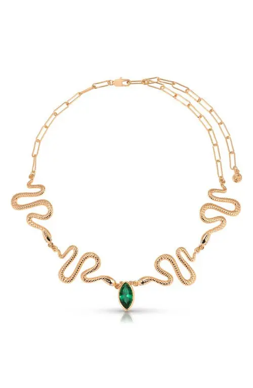 Ettika Serpentina Choker Necklace - Green