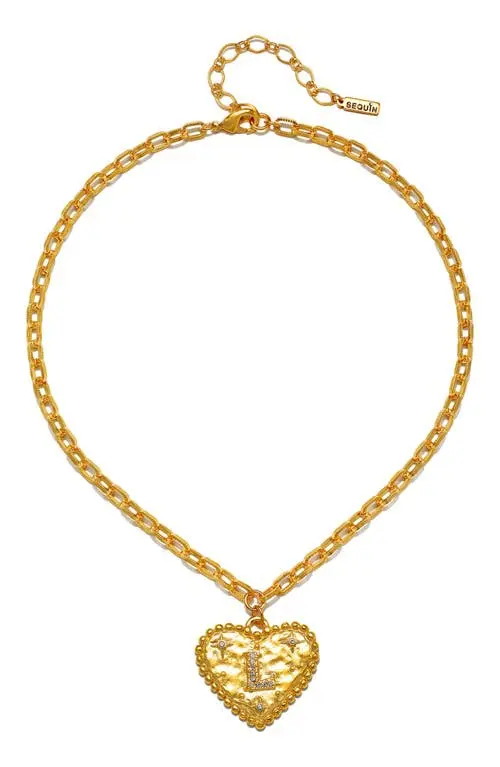 Sequin The Celeste Initial Pendant Necklace - Gold - L