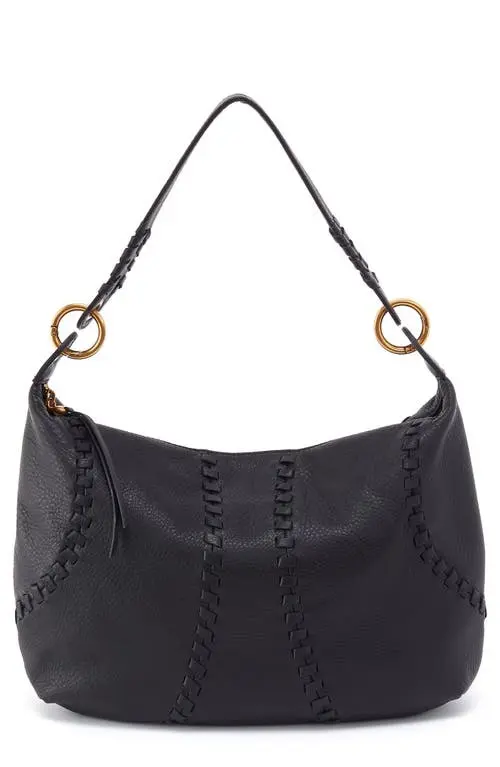 Hobo Opal Leather Shoulder Bag - Black