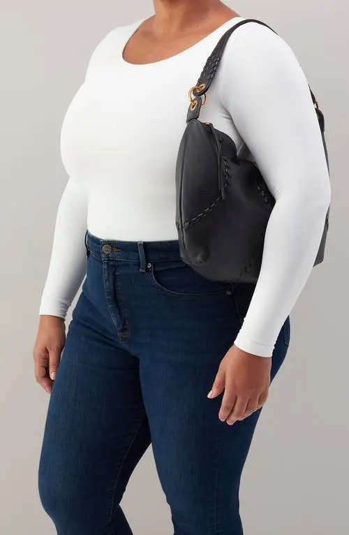 Hobo Opal Leather Shoulder Bag - Black