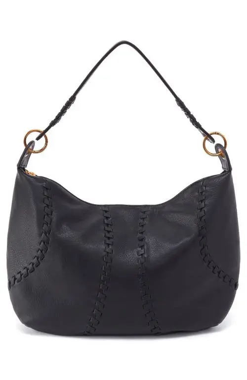 Hobo Opal Leather Shoulder Bag - Black