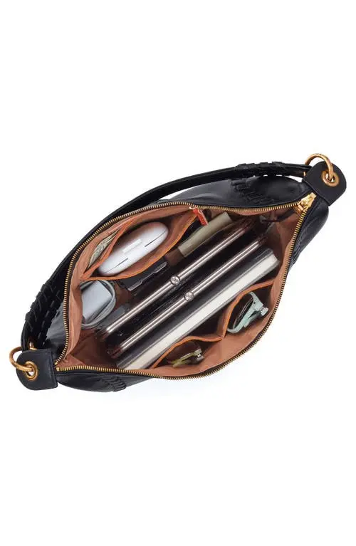 Hobo Opal Leather Shoulder Bag - Black