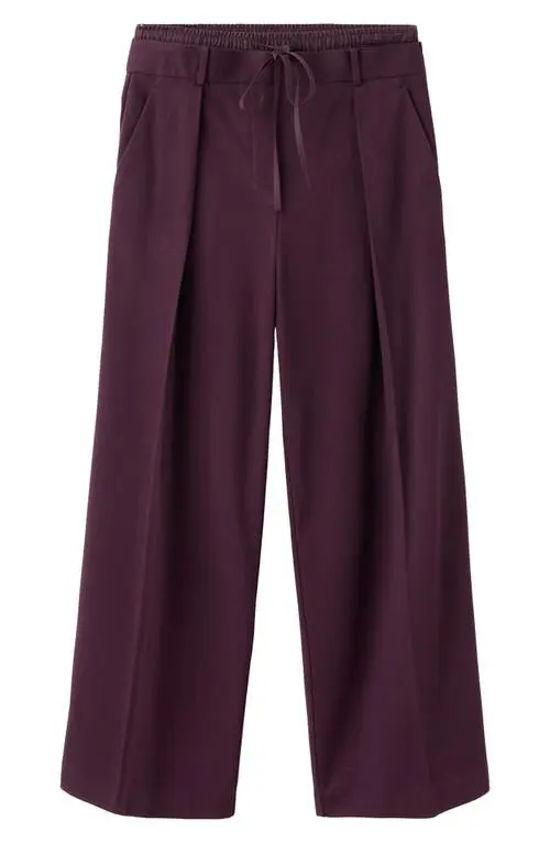 Mango High-rise Straight Leg Pants - Maroon