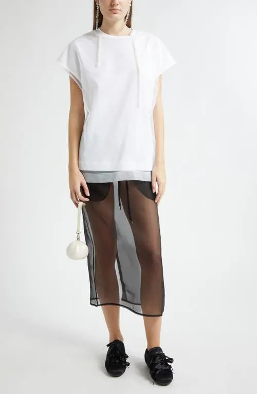 Simone Rocha Pearl Trim Layered T-shirt