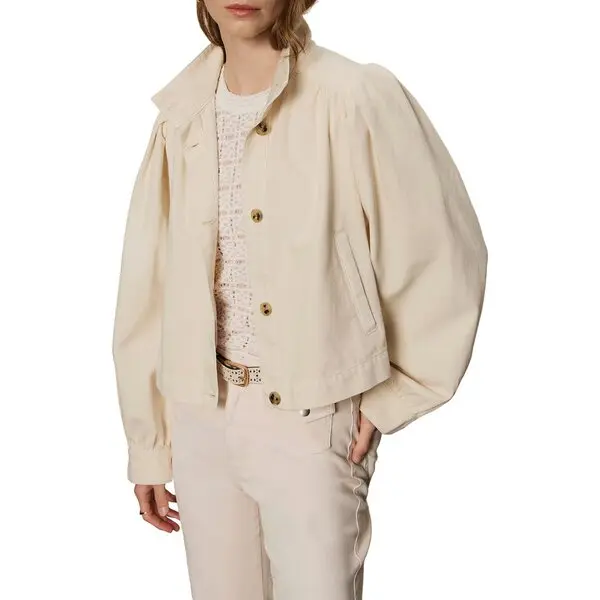 Sanctuary Cotton Twill Cropped Jacket - Collagen White