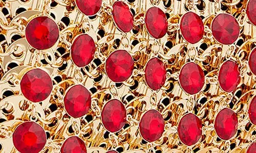 Rabanne 1969 Crystal Embellished Shoulder Bag - Gold/ruby Red