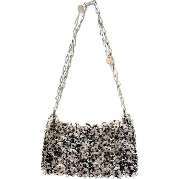 Rabanne 1969 Tortoiseshell Print Shoulder Bag - Silver/turtle Shell