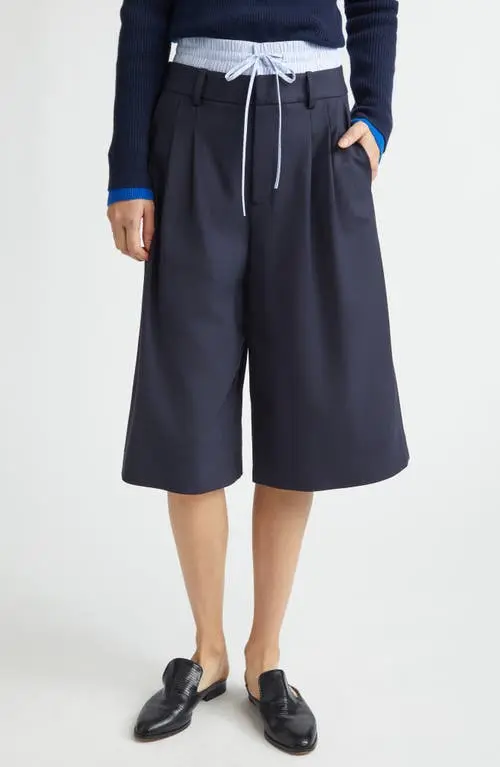Monse Double Waistband Stretch Wool Culotte Pants