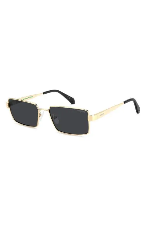 POLAROID 56mm Polarized Rectangle Sunglasses
