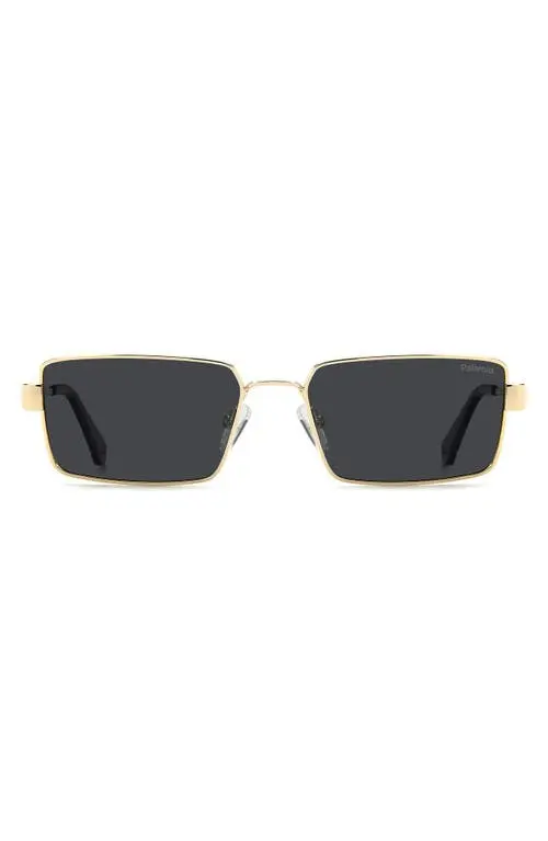POLAROID 56mm Polarized Rectangle Sunglasses
