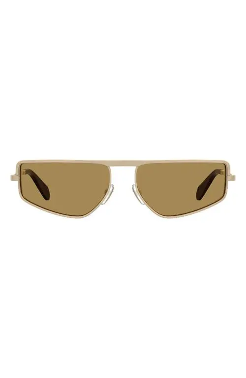 Moschino Flat Top Sunglasses - Matte Gold/brown