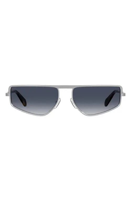 Moschino Flat Top Sunglasses - Palladium/dk Blue Sf