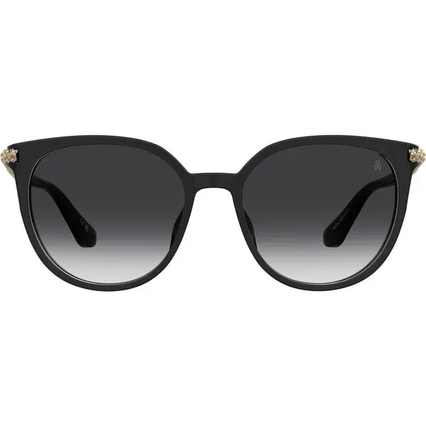 STUART WEITZMAN 55mm Embellished Square Sunglasses - Black/dark Grey Sf