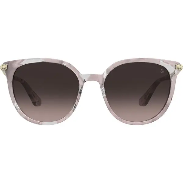 STUART WEITZMAN 55mm Embellished Square Sunglasses - Havana Grey/brown Sf