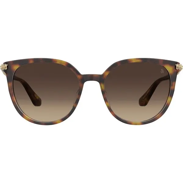 STUART WEITZMAN 55mm Embellished Square Sunglasses - Havana/brown Sf