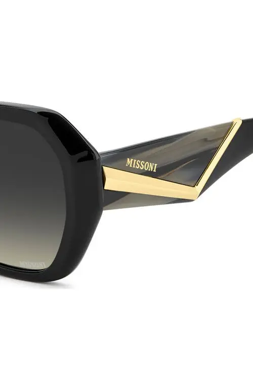 Missoni 55mm Geometric Sunglasses - Black/greybrown Ds
