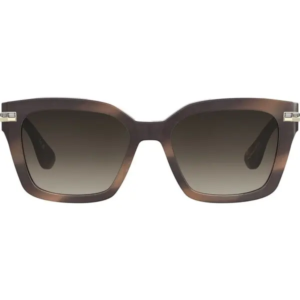 STUART WEITZMAN 54mm Gradient Polarized Square Sunglasses - Havana Brown/brown Sf
