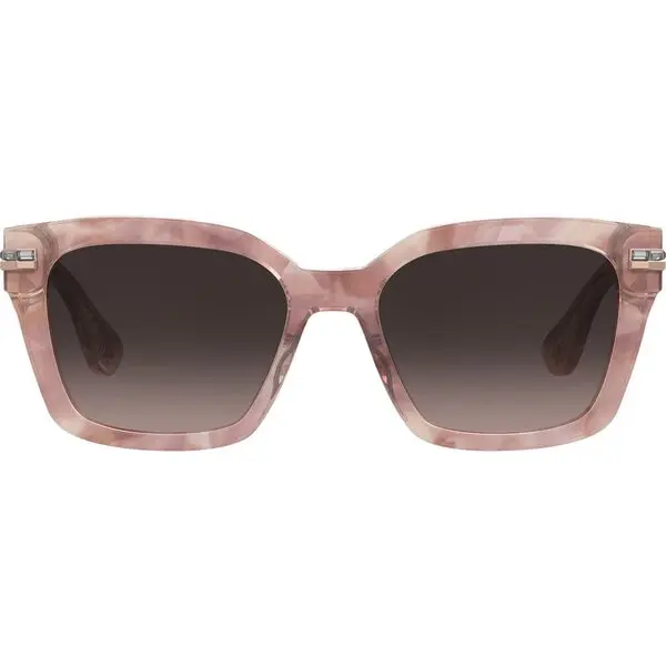 STUART WEITZMAN 54mm Gradient Polarized Square Sunglasses - Havana Pink/brown Sf