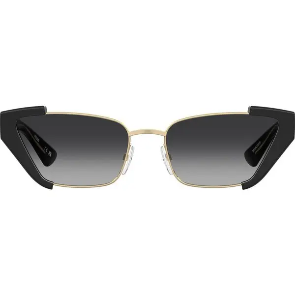 Moschino 56mm Cat-eye Sunglasses - Black Gold/dark Grey Sf