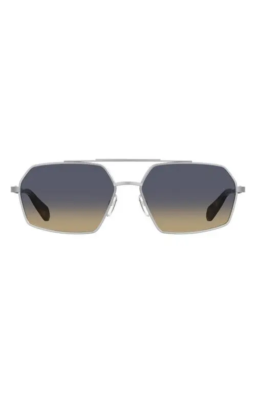 Moschino 60mm Square Sunglasses - Palladium/blue Beige