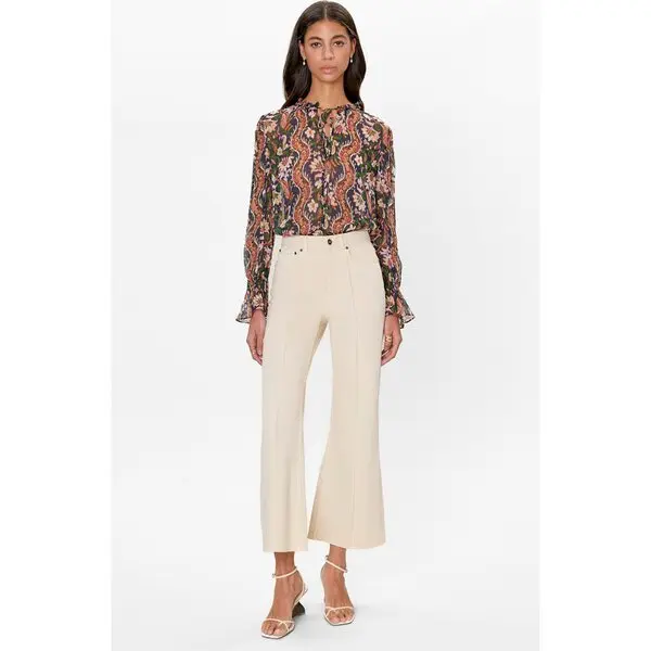 Rebecca Taylor Remi Stretch Kick Flare - Ecru