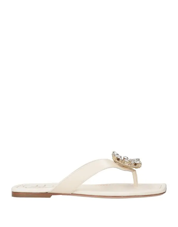 ROGER VIVIER Thong Sandal In Leather With Appliqués And Crystals