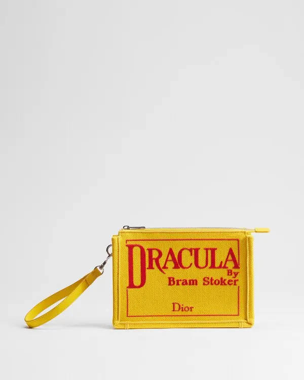 Dior A5 Dracula Printed Pouch - Yellow And Red Book Cover Embroidery