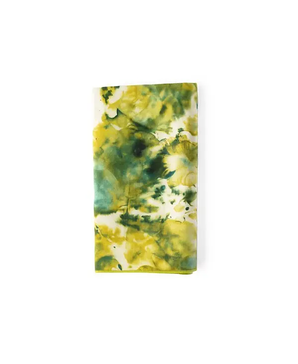 GOLDIE HOME Table Napkin, Set Of 4 - Green Marble Green Trim