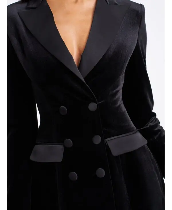 MISS CIRCLE NEW YORK Calista Velvet Blazer Mini Dress