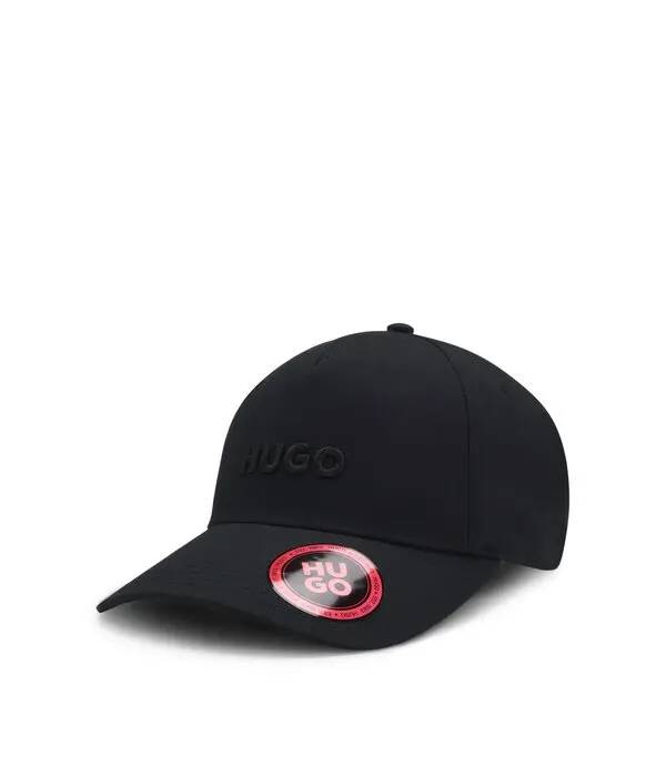 Hugo Cotton Twill Cap With Embroidered Logo - Black