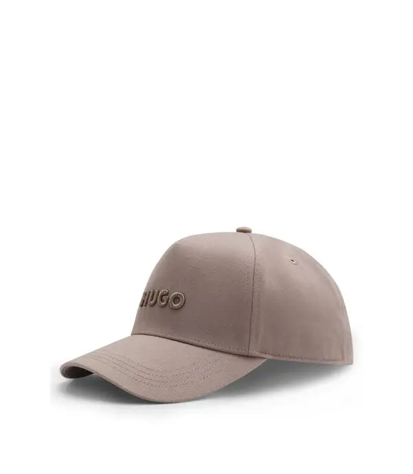 Hugo Cotton Twill Cap With Embroidered Logo - Light Brown