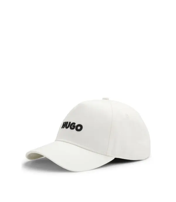 Hugo Cotton Twill Cap With Embroidered Logo - White