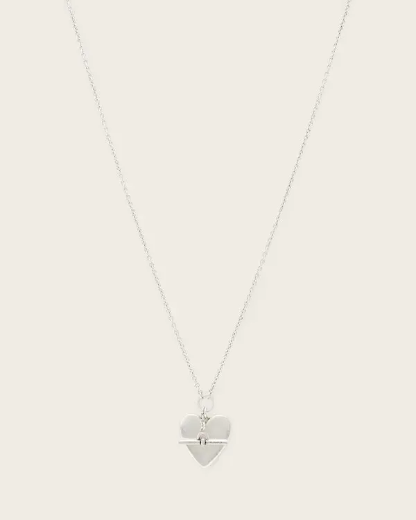 ALLSAINTS Lia Heart Pendant Necklace - Warm Silver