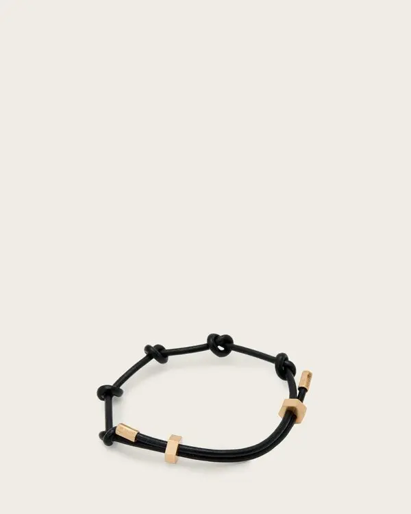 ALLSAINTS Laio Leather Bracelet - Warm Brass