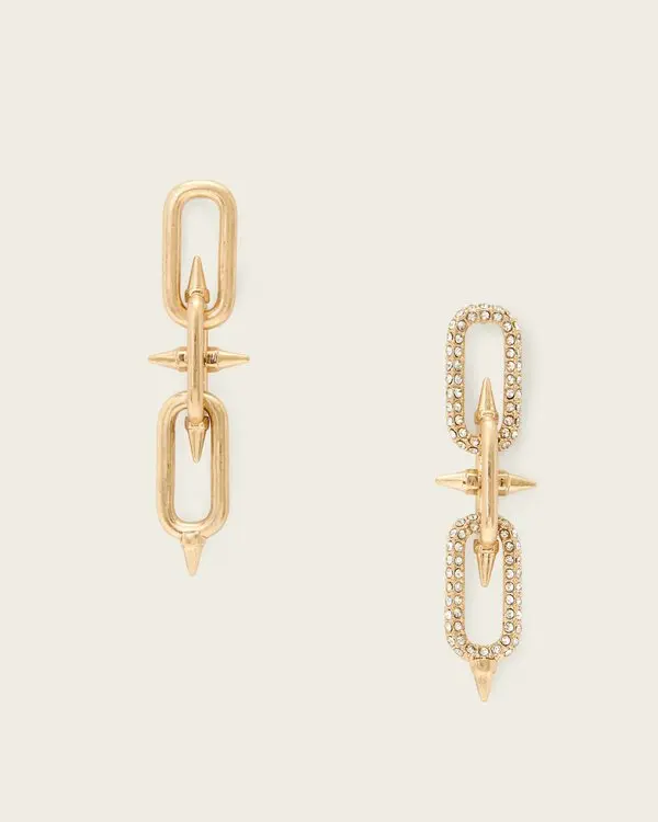 ALLSAINTS Laio Spike Link Earrings - Warm Brass