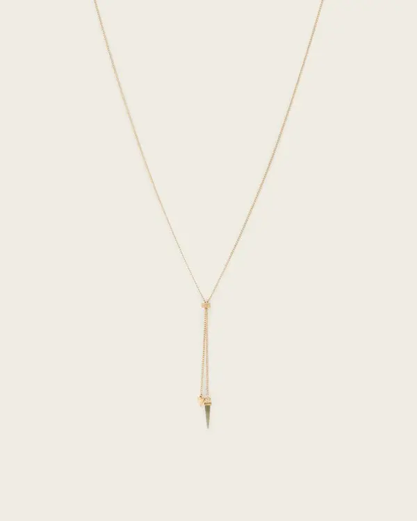 ALLSAINTS Laio Spiked Pendant Necklace - Warm Brass