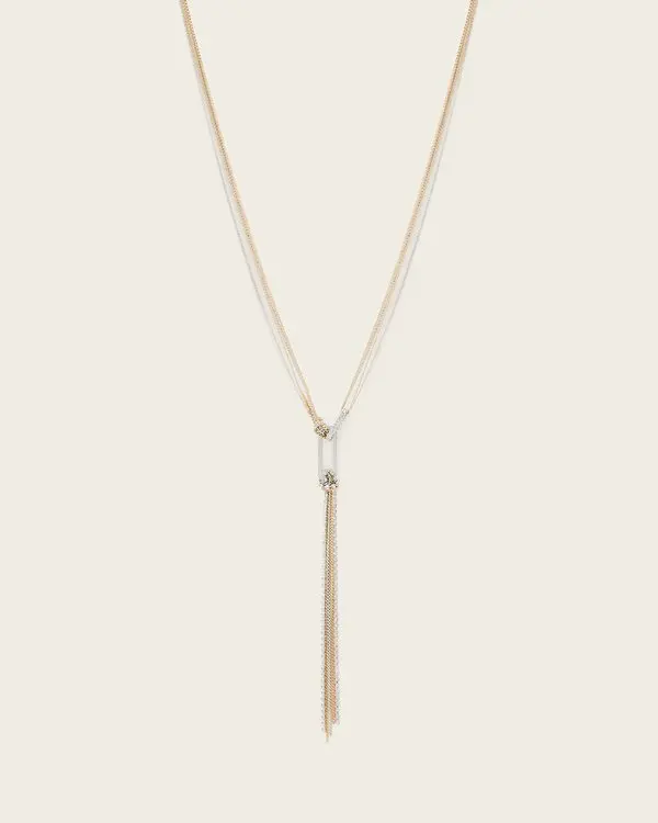 ALLSAINTS April Lariat Necklace - Warm Silver/brass