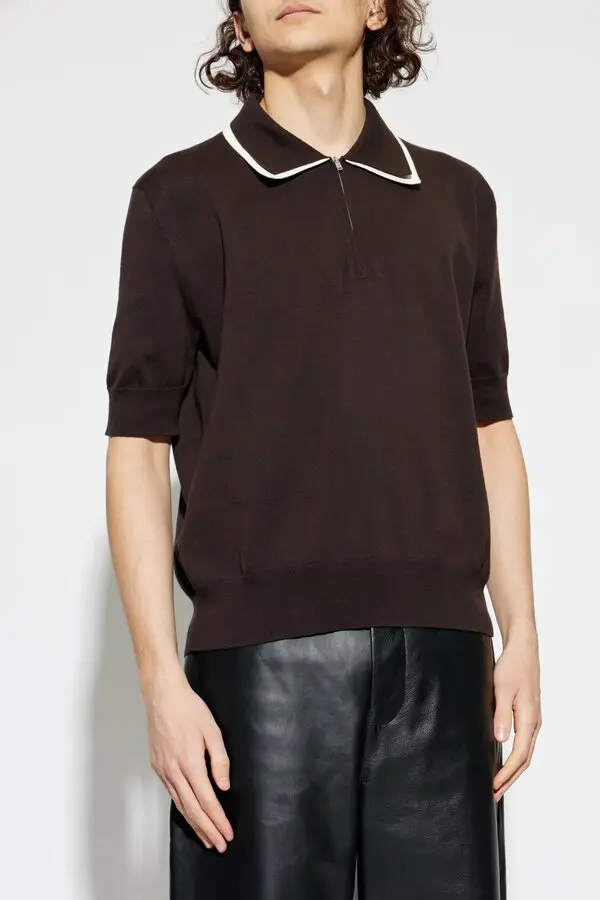 JIL SANDER Cotton Polo - Brown