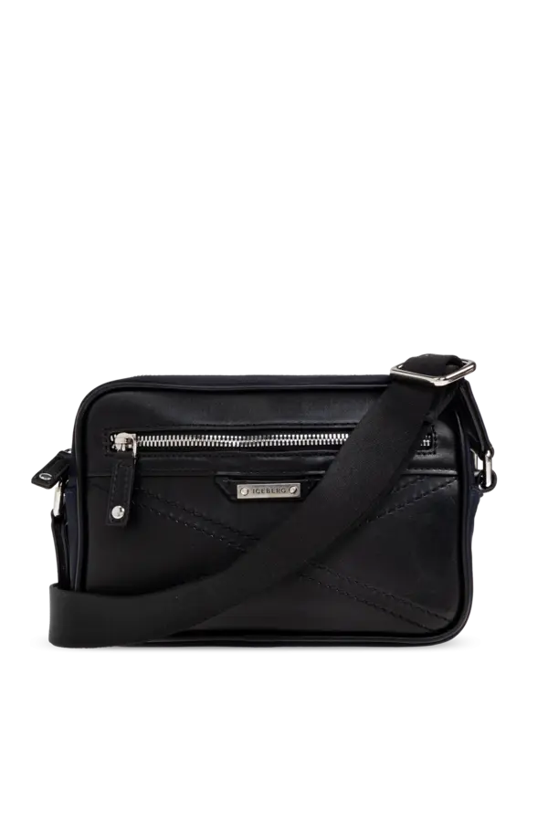 Iceberg Shoulder Bag With Logo - Black
