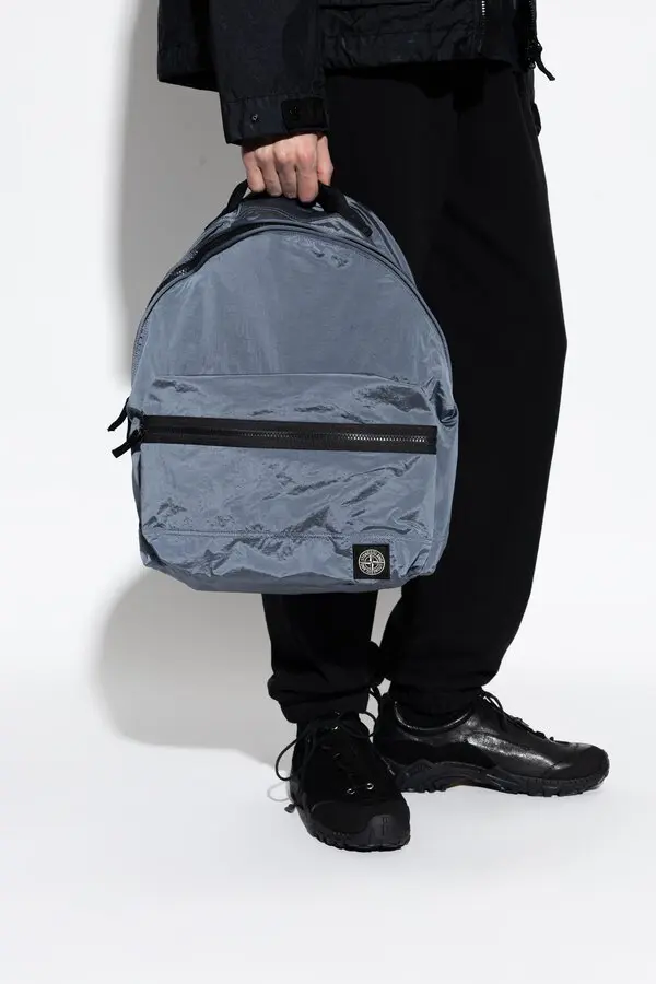 Stone Island Backpack With Logo Patch - Blue
