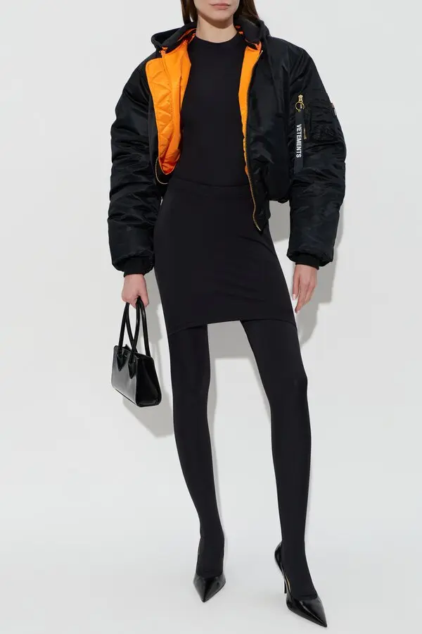 Vetements Bodysuit With Embroidered Logo - Black