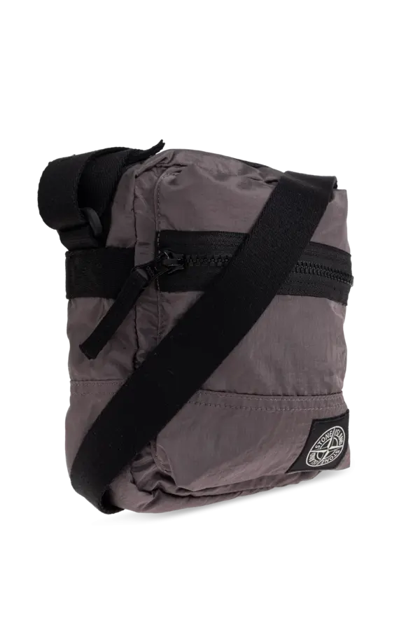 Stone Island Shoulder Bag With Logo Patch - Grey