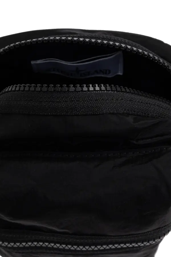 Stone Island Shoulder Bag With Logo Patch - Black