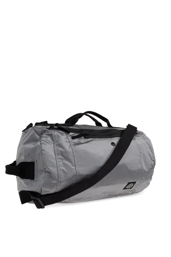 Stone Island Hand Luggage Bag With Logo Patch - Grey